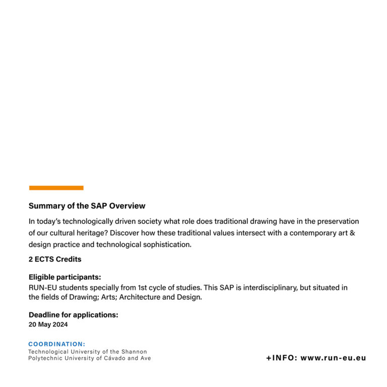 SAP ‘Drawing, Technology & Cultural Heritage’ – 2nd edition | RUN-EU